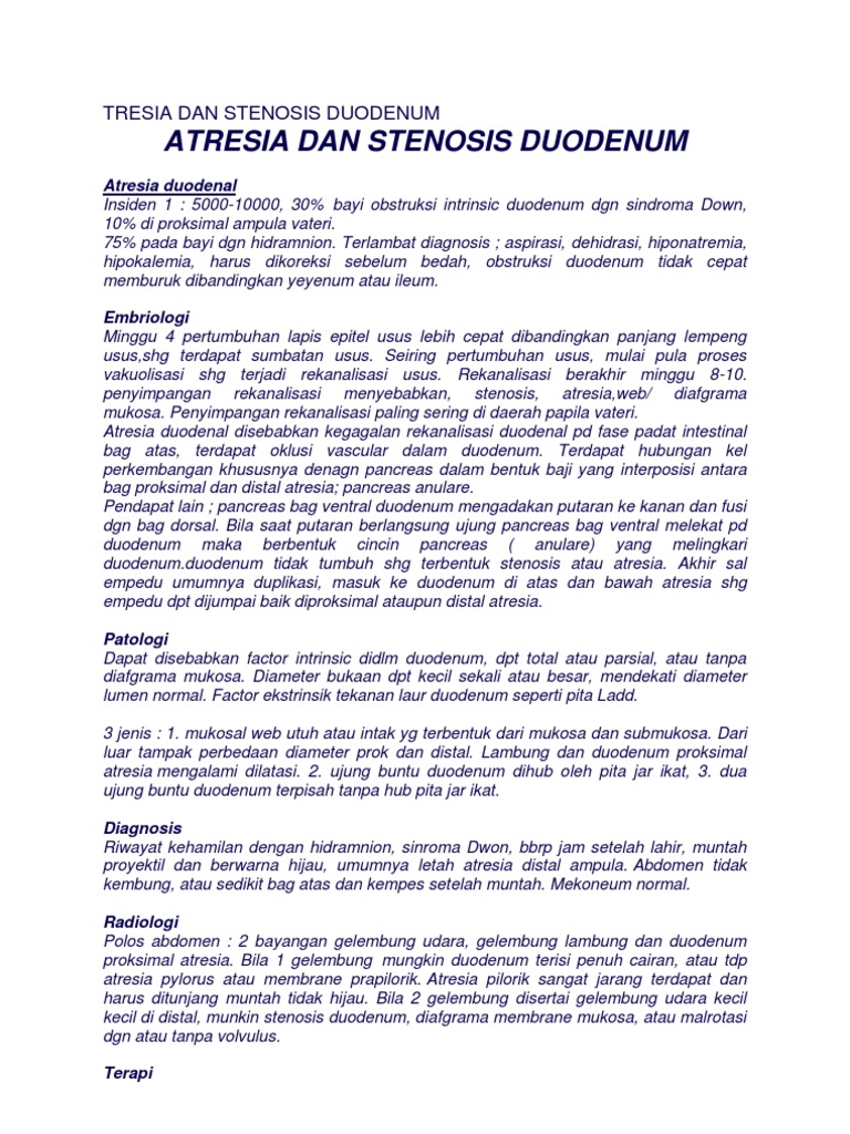 Tresia Dan Stenosis Duodenum | PDF