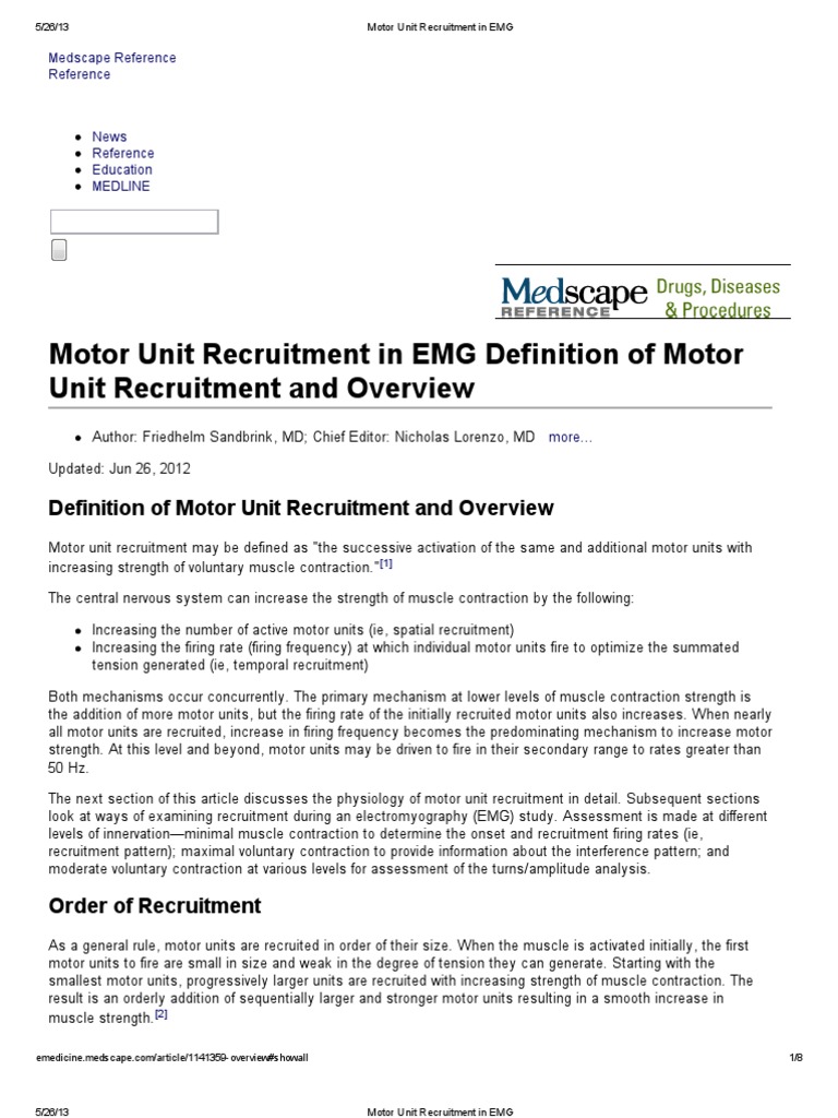 Motor Unit Recruitment in EMG | PDF | Electromyography | Muscle Contraction