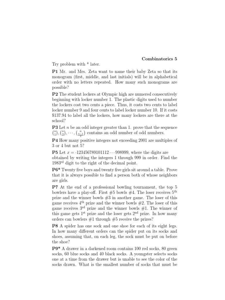 International Olympiad Practice Problems | PDF | Fraction (Mathematics ...