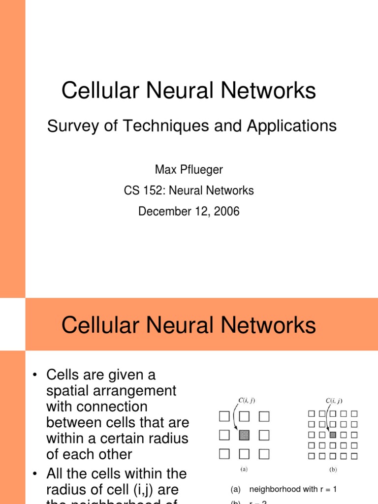 Cellular Neural Networks: Survey of Techniques and Applications | PDF ...
