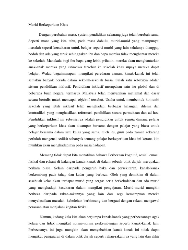 Murid Berkeperluan Khas