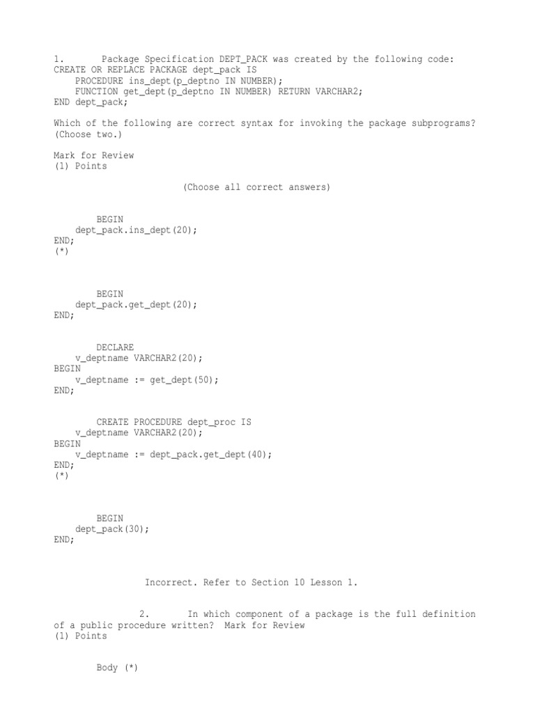 Section 10 13 PLSQL | PDF | Subroutine | Pl/Sql