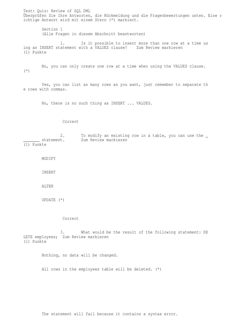 Review of SQL DML | PDF | Sql | Software Engineering
