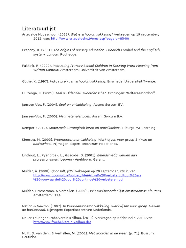 Literatuurlijst | PDF