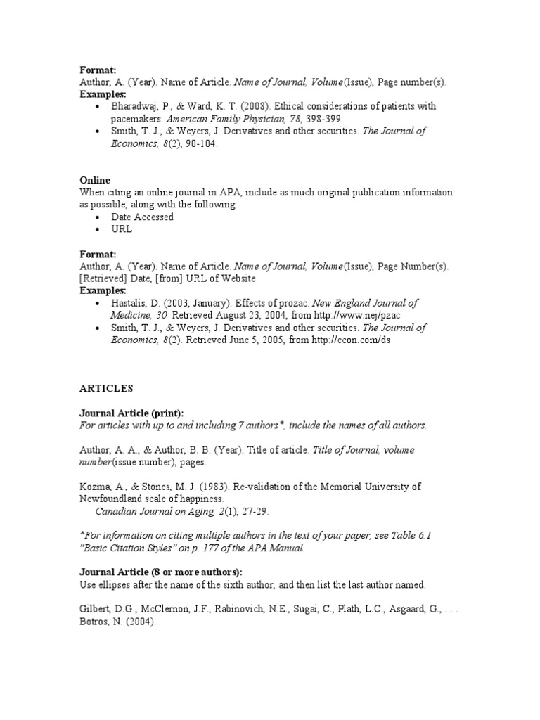 APA Format | Digital Object Identifier | Thesis