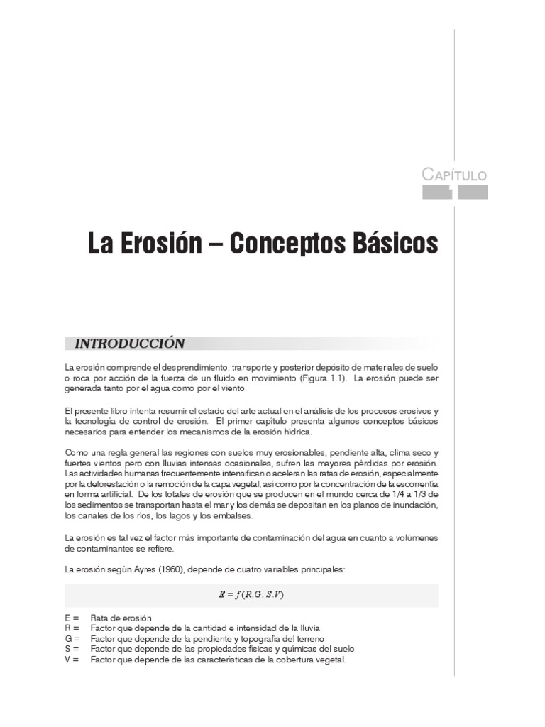 Capitulo 1 Erosion Conceptos Basicos | PDF