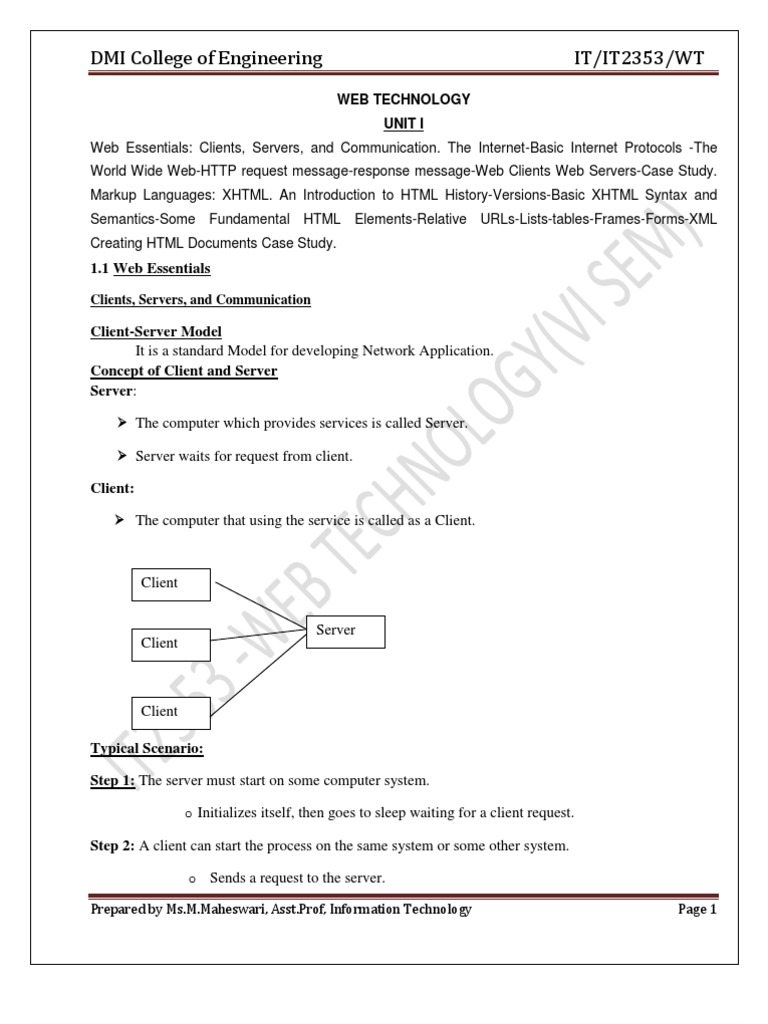 WebTechnology Study Materials | Download Free PDF | Html | World Wide Web