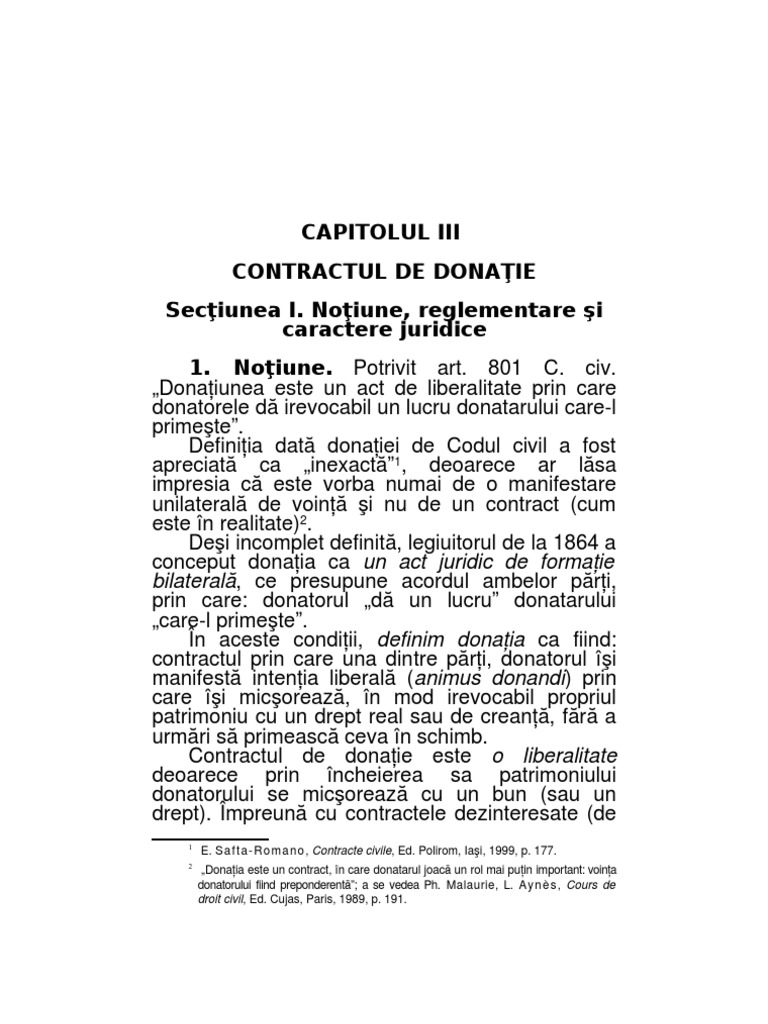 Contractul de Donatie | PDF