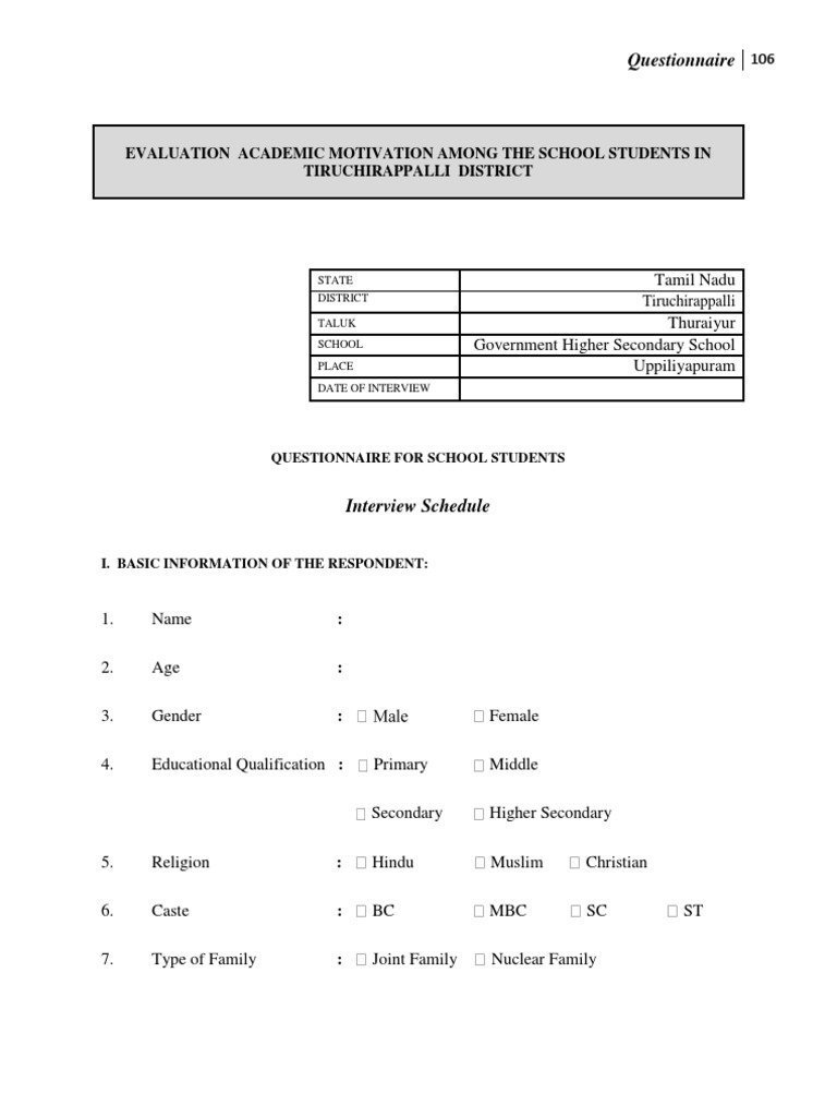 Questionnaire On Motivation | PDF | Motivation | Motivational