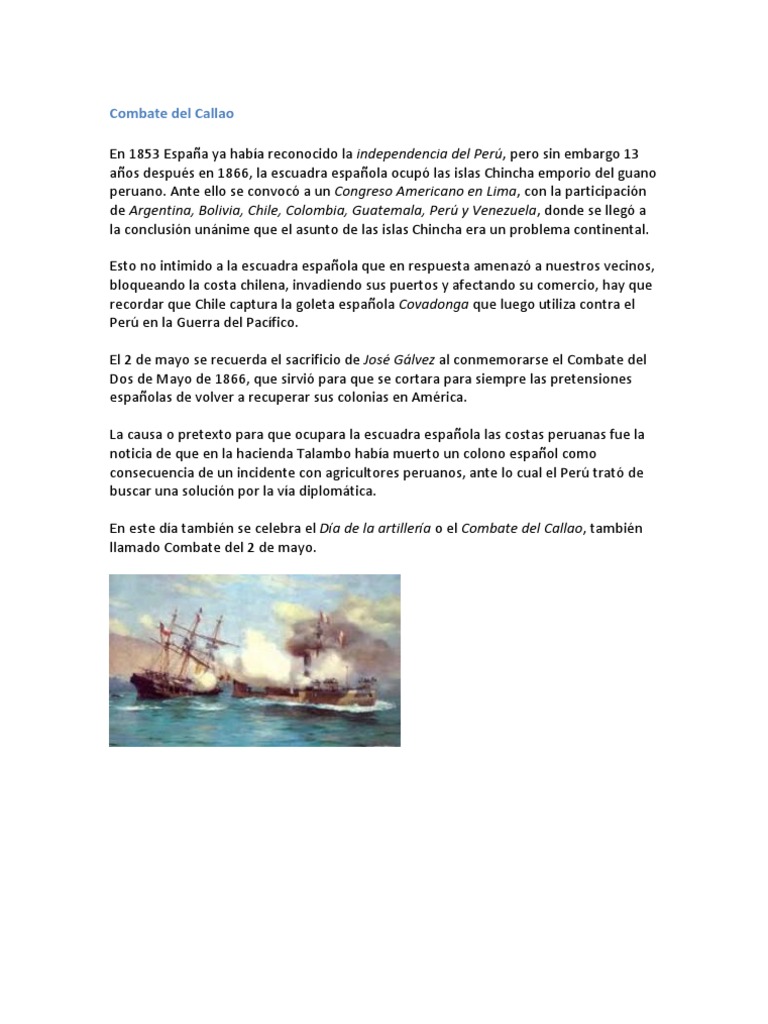 Combate Del Callao | PDF | Perú | Conflicto armado