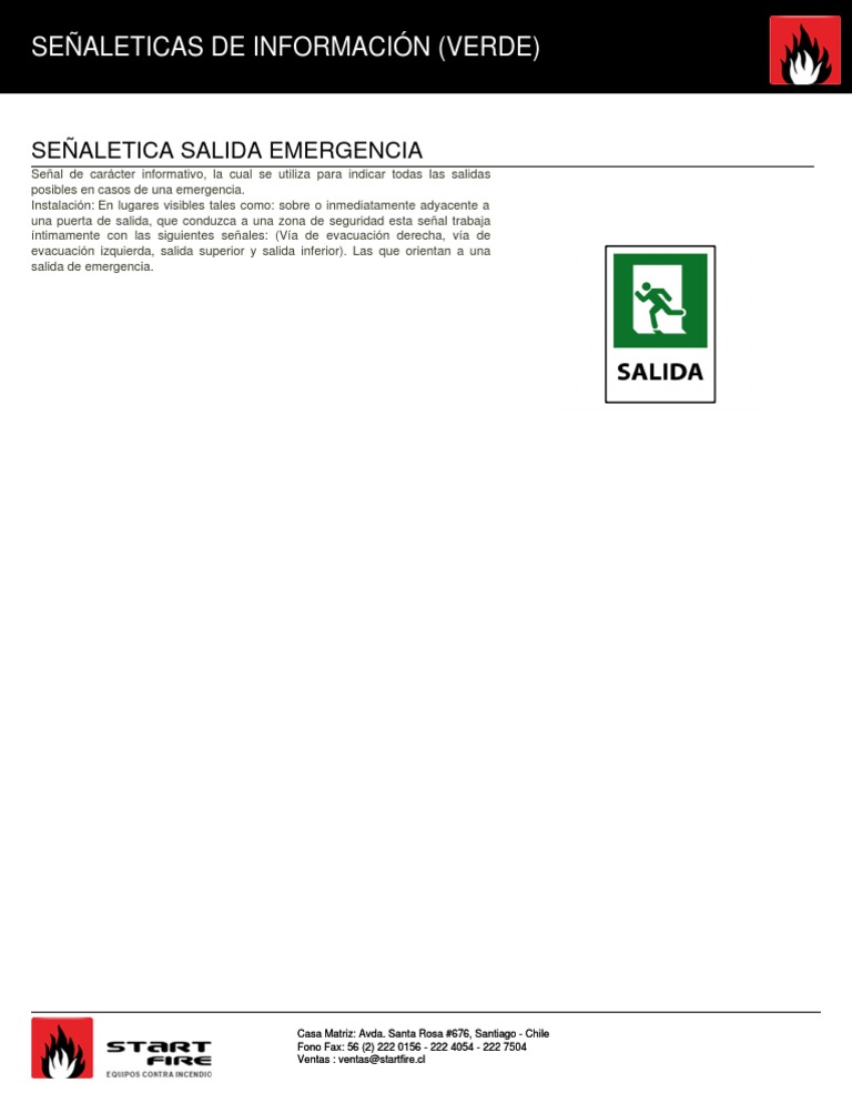 Senaletica Salida Emergencia | PDF
