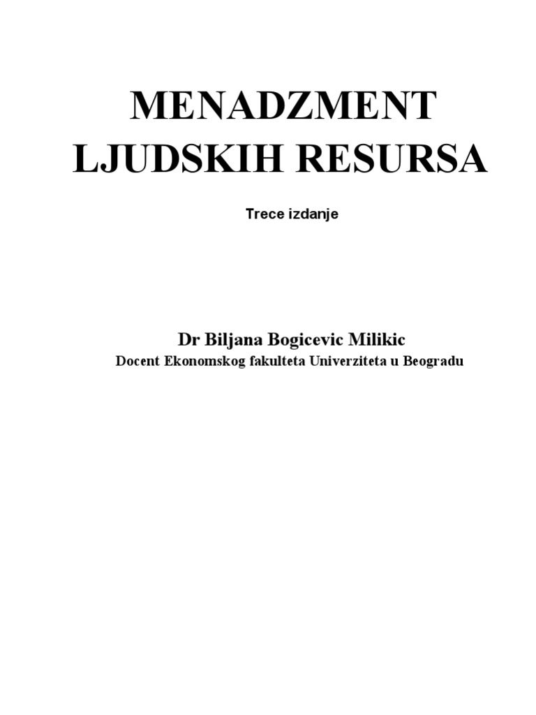 Menadzment Ljudskih Resursa | PDF