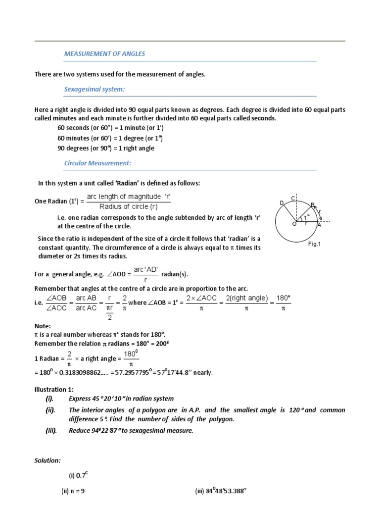 Angle Measurement and Trigonometric Functions | PDF | Circle | Complex ...