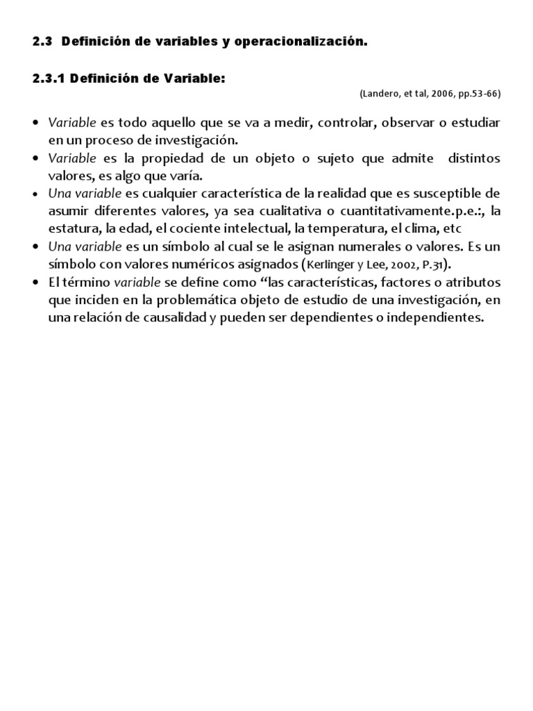 Definición y tipos de variables en investigación | PDF | Variables ...