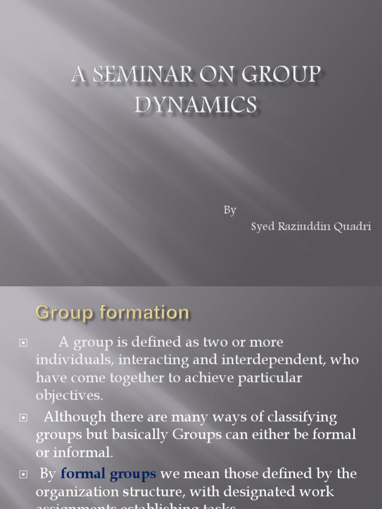 Understanding Group Dynamics | PDF | Norm (Social) | Goal