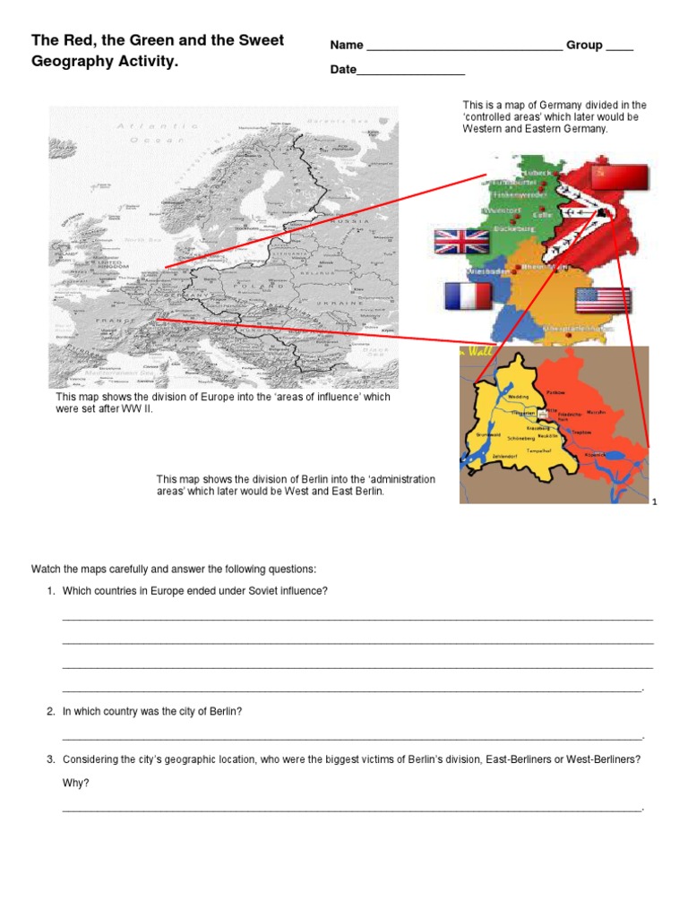 Post-WWII Europe Map Activity | PDF