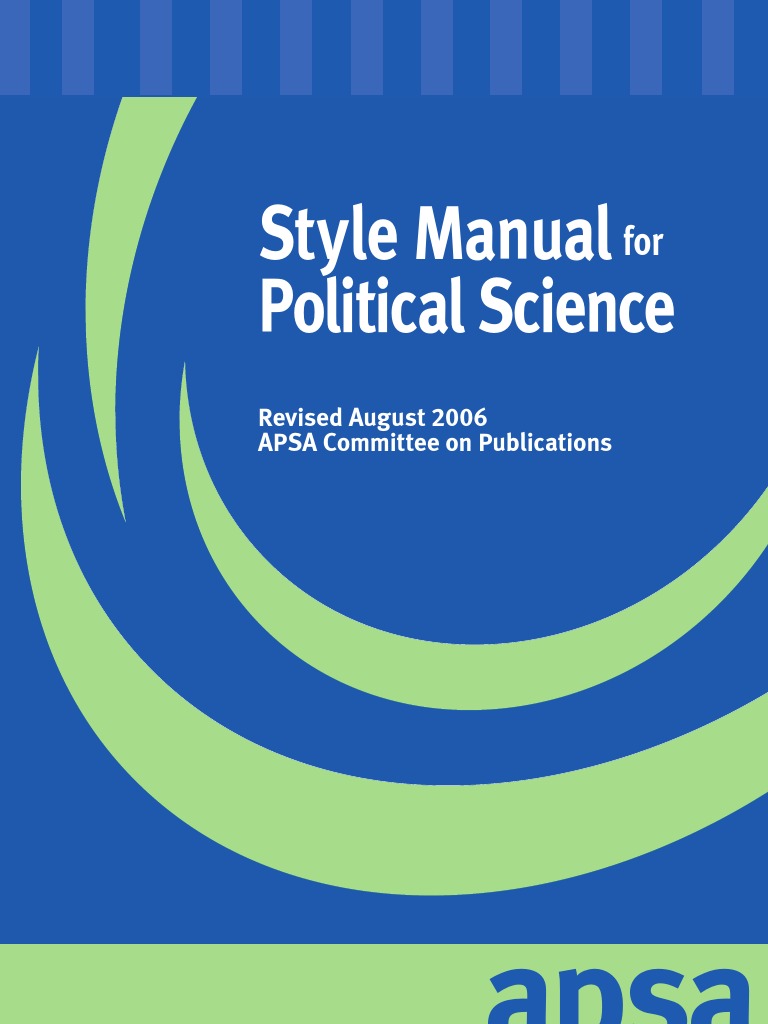 Apsa Style Manual 2006 | Download Free PDF | Citation | Data Analysis
