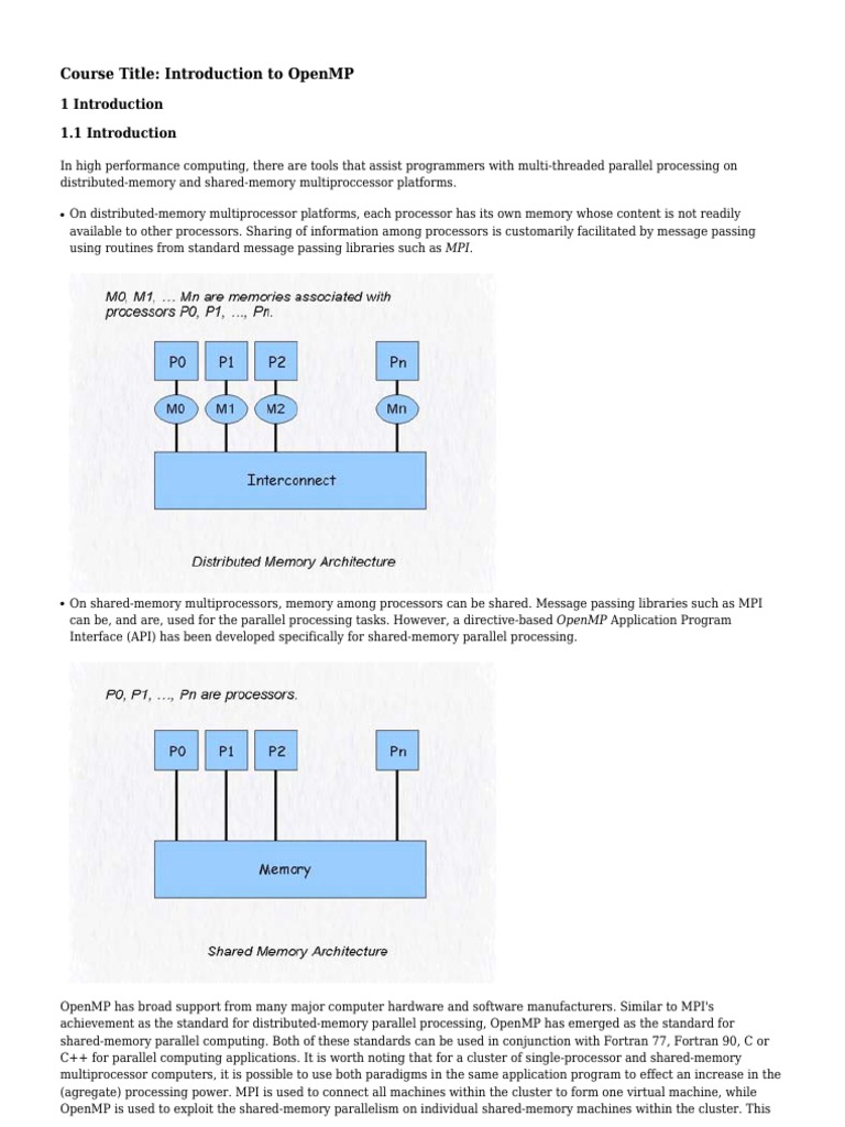 Open Mpi Parallel Computing Message Passing Interface