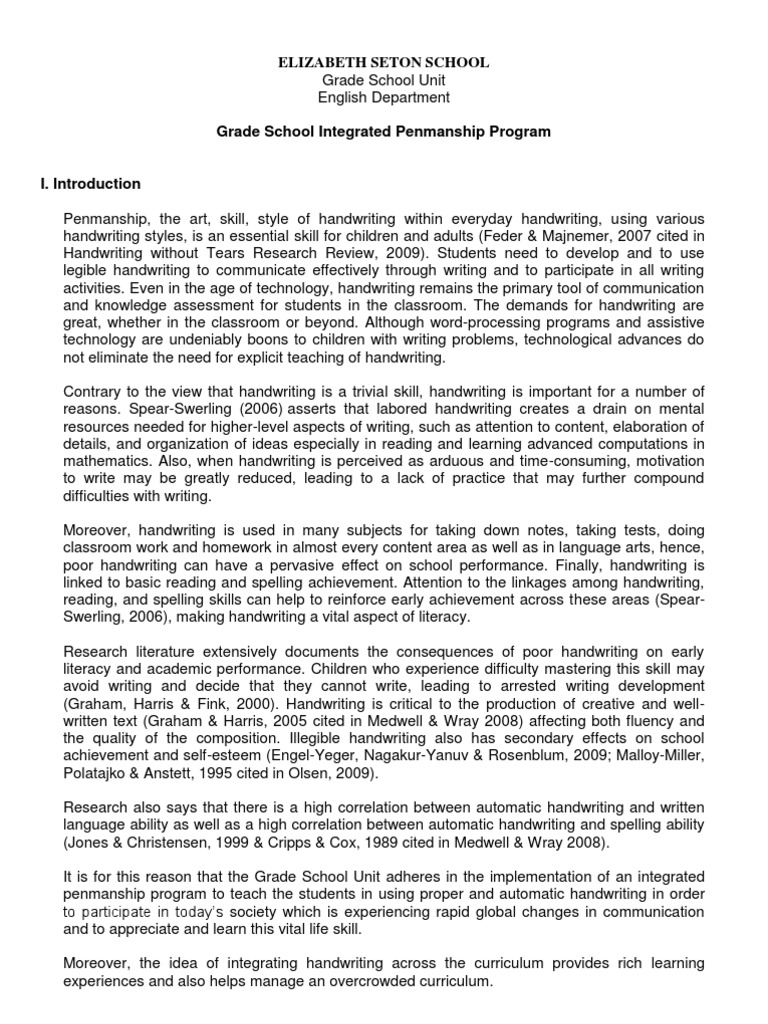 Penmanship Program | PDF | Paragraph | Comma