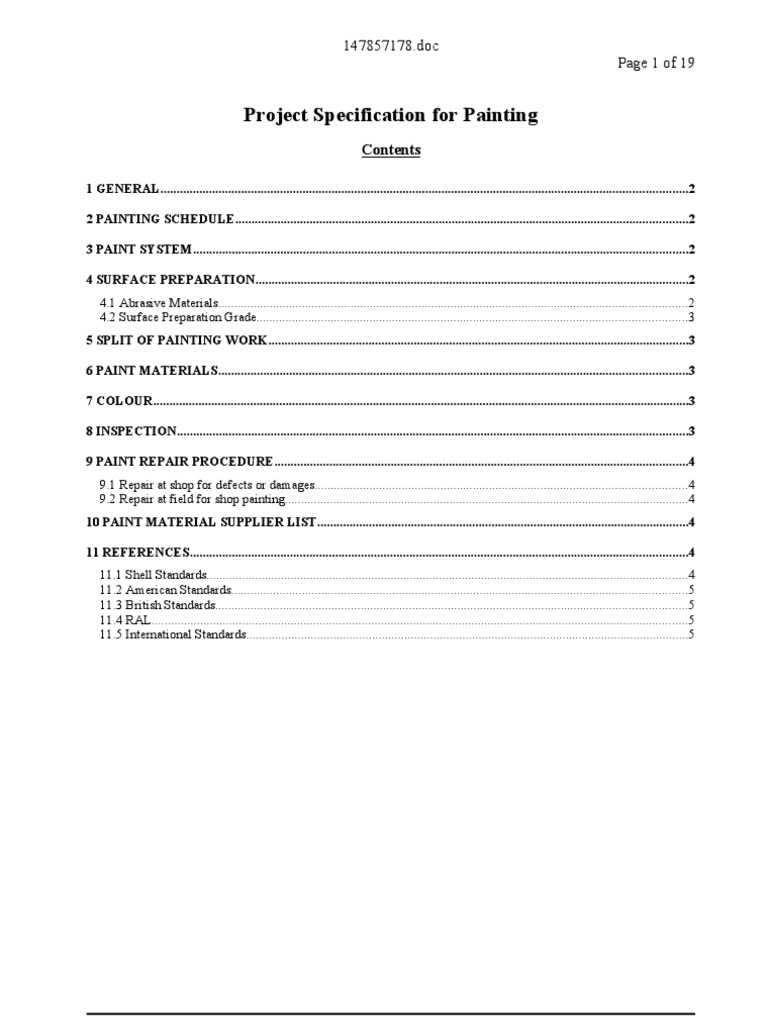 Painting Specifications for LNG Project | PDF | Epoxy | Paint