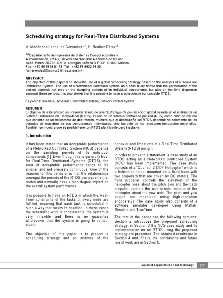 Scheduling strategy for distributed real-time control systems | PDF ...