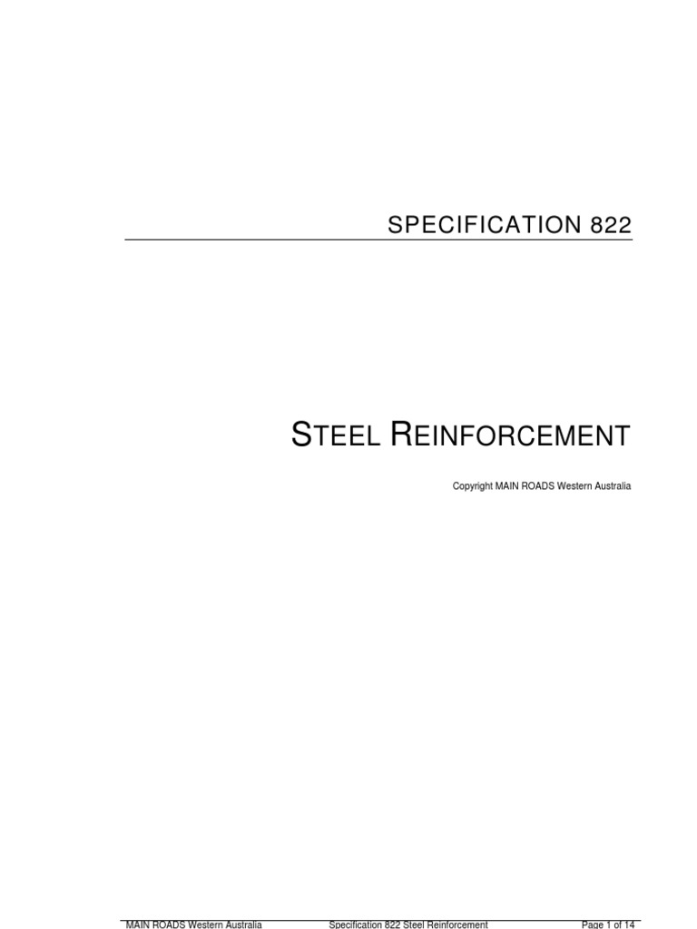 Specification 822 Steel Reinforcement | PDF | Specification (Technical ...