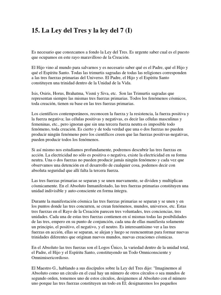 La Ley del Tres en la Creación | PDF | Infierno | Tierra