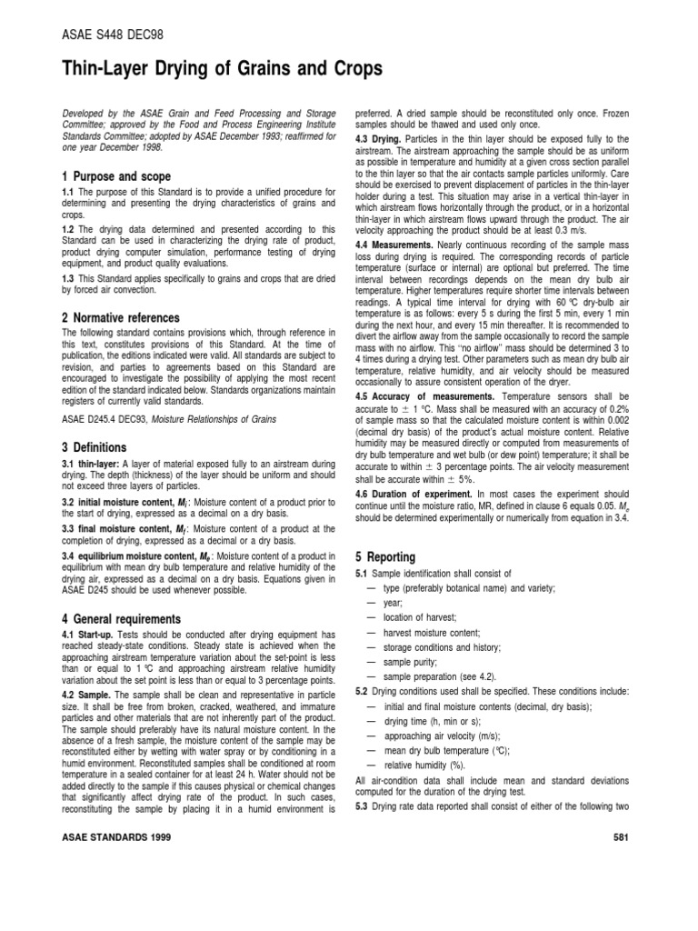Grain Drying Standards Guide | PDF | Humidity | Accuracy And Precision