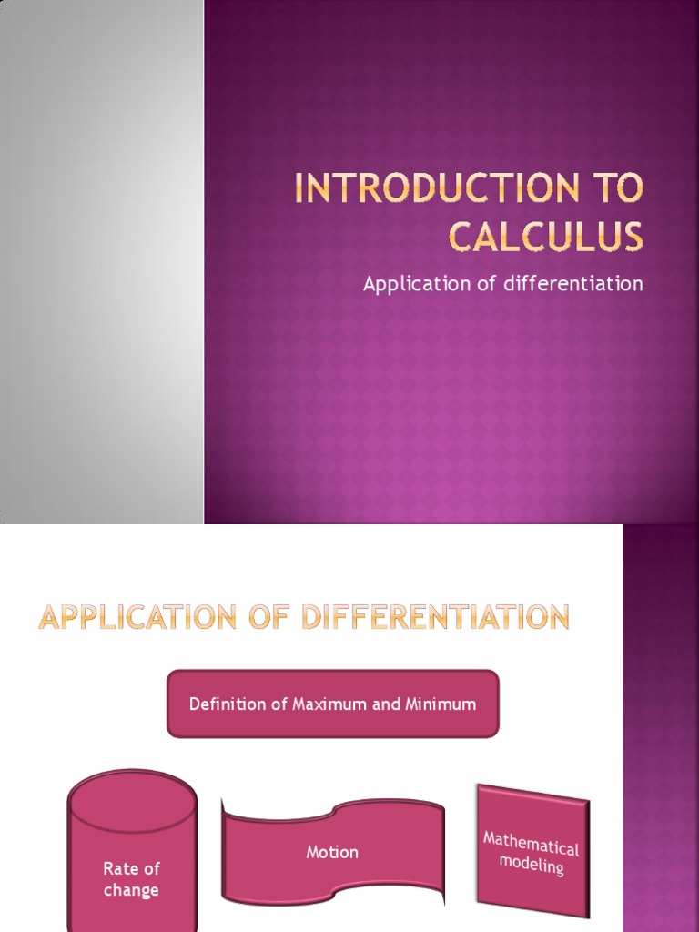 Applications of Differentiation in Calculus | PDF | Teaching Methods ...