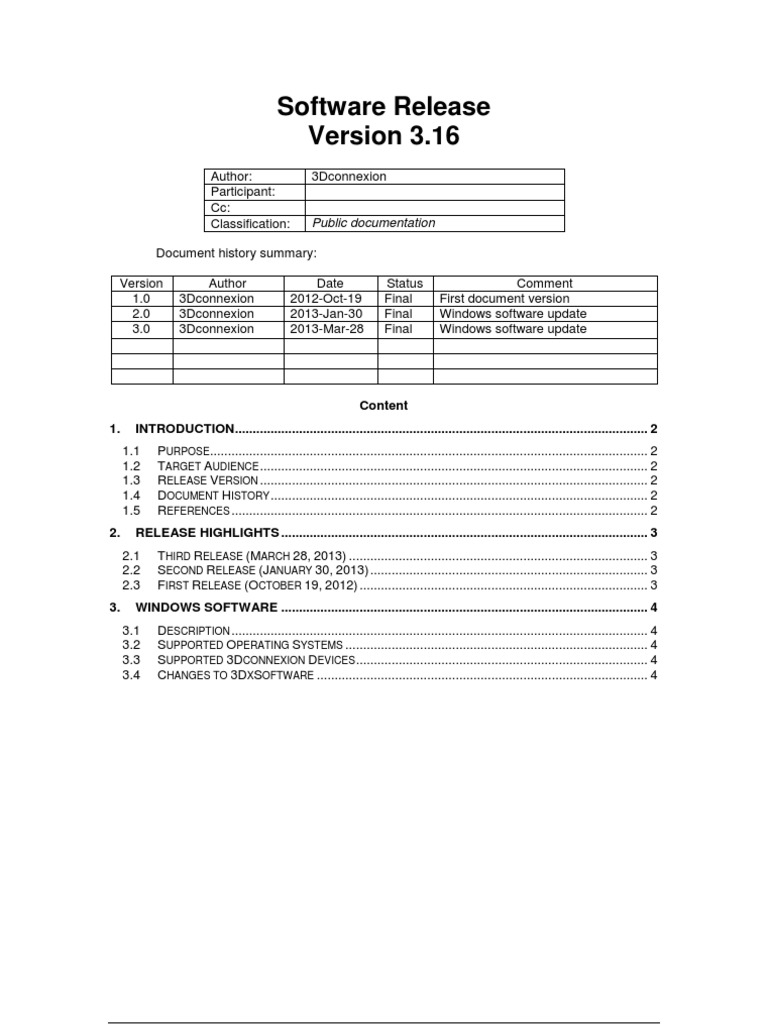 Software Release Document Version 3 16 Pdf Windows 8 Microsoft