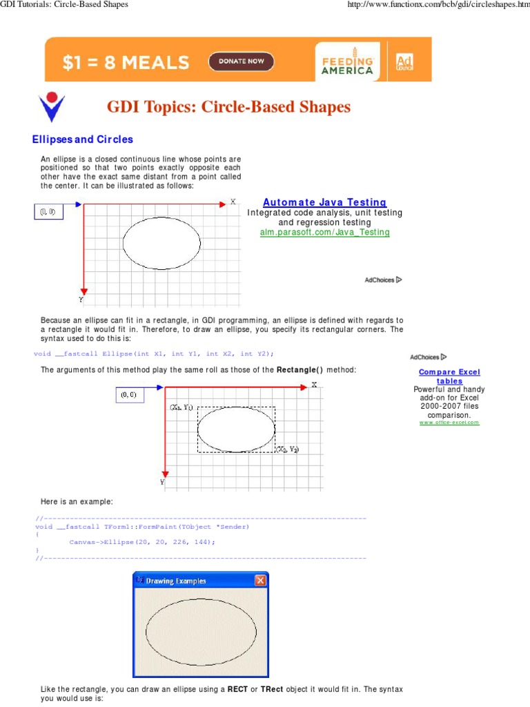 GDI Tutorials - Circle-Based Shapes | Download Free PDF | Rectangle | Angle