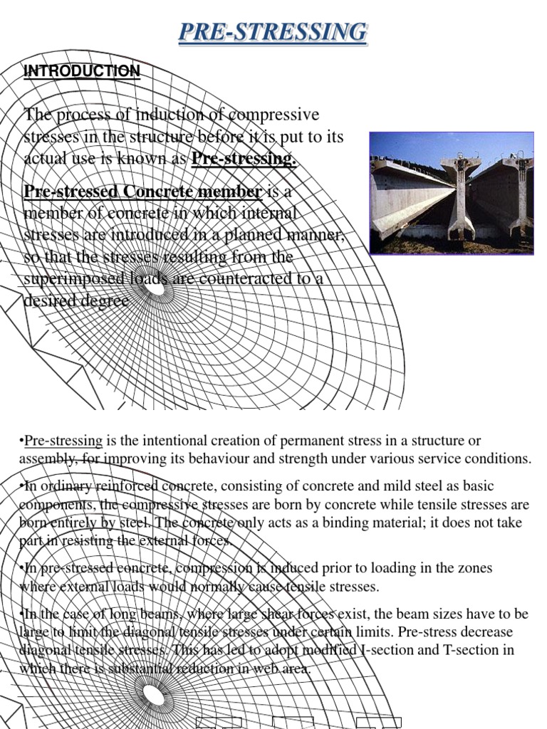 Pre-Stressing: Pre-Stressed Concrete Member Is A | PDF | Prestressed ...
