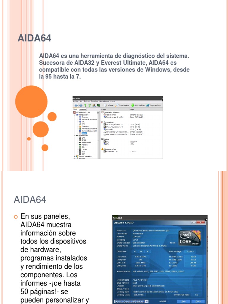 AIDA64: Diagnóstico Integral de PC | PDF | Hardware de la computadora | Sistema operativo