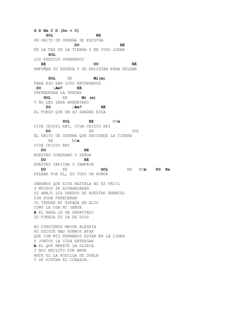 Viva Cristo Rey, Letra y Acordes | PDF | Religión y creencia