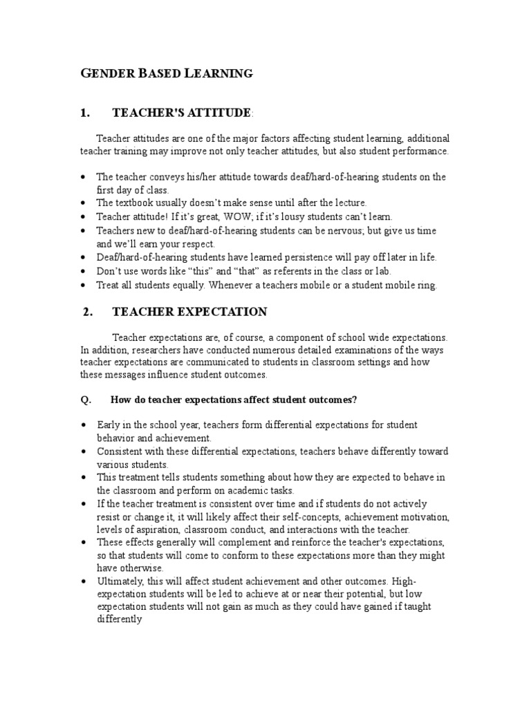 Gender Based Learning | PDF