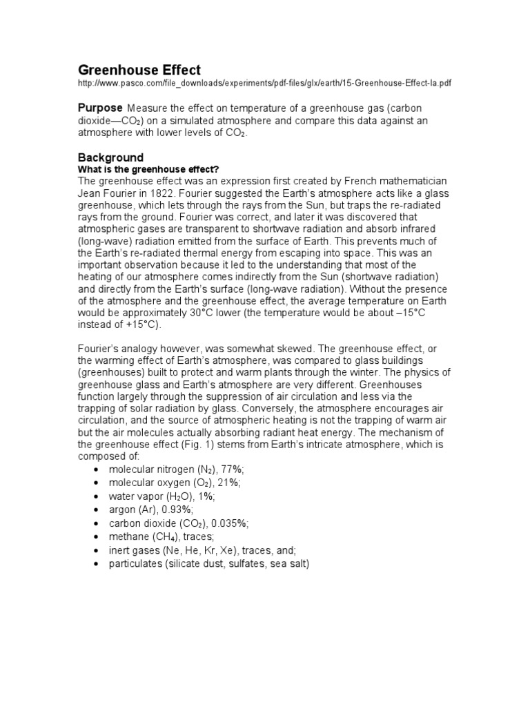 Greenhouse Effect Pdf Greenhouse Effect Atmosphere Of Earth