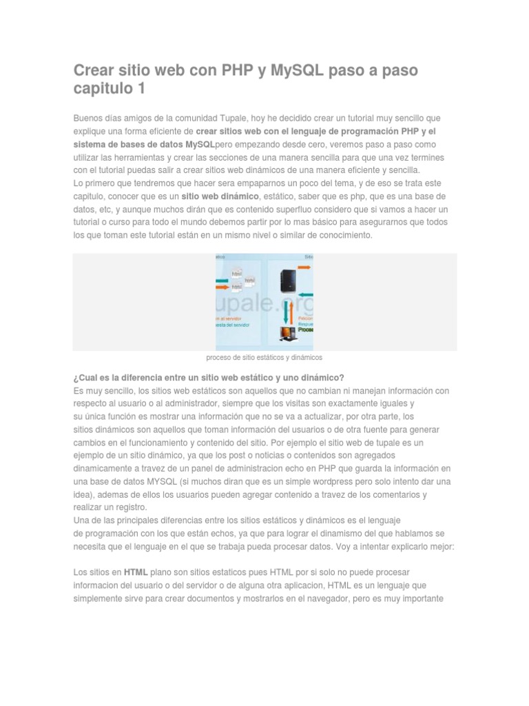 Crear Sitio Web Con PHP y MySQL Paso A Paso | PDF | Servidor web | Internet y web