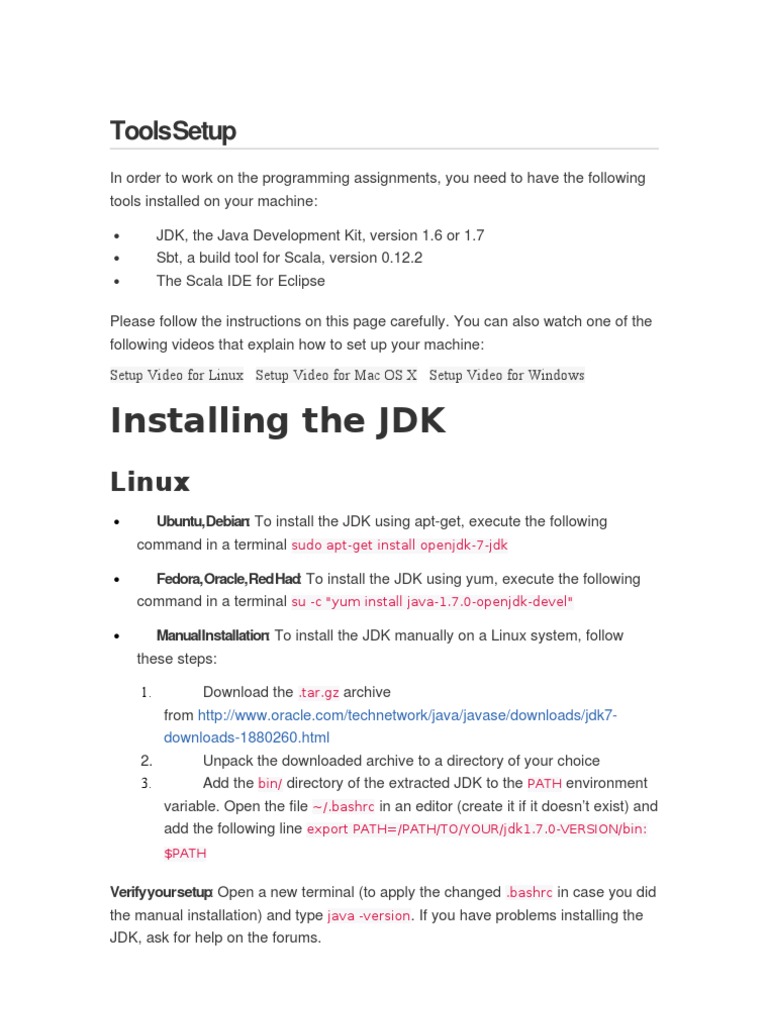 Scala 0 Tools Setup Pdf Installation Computer Programs Scala 0993