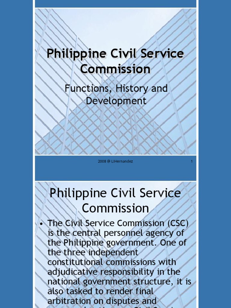 Philippine Civil Service Commission: Functions, History and Development ...