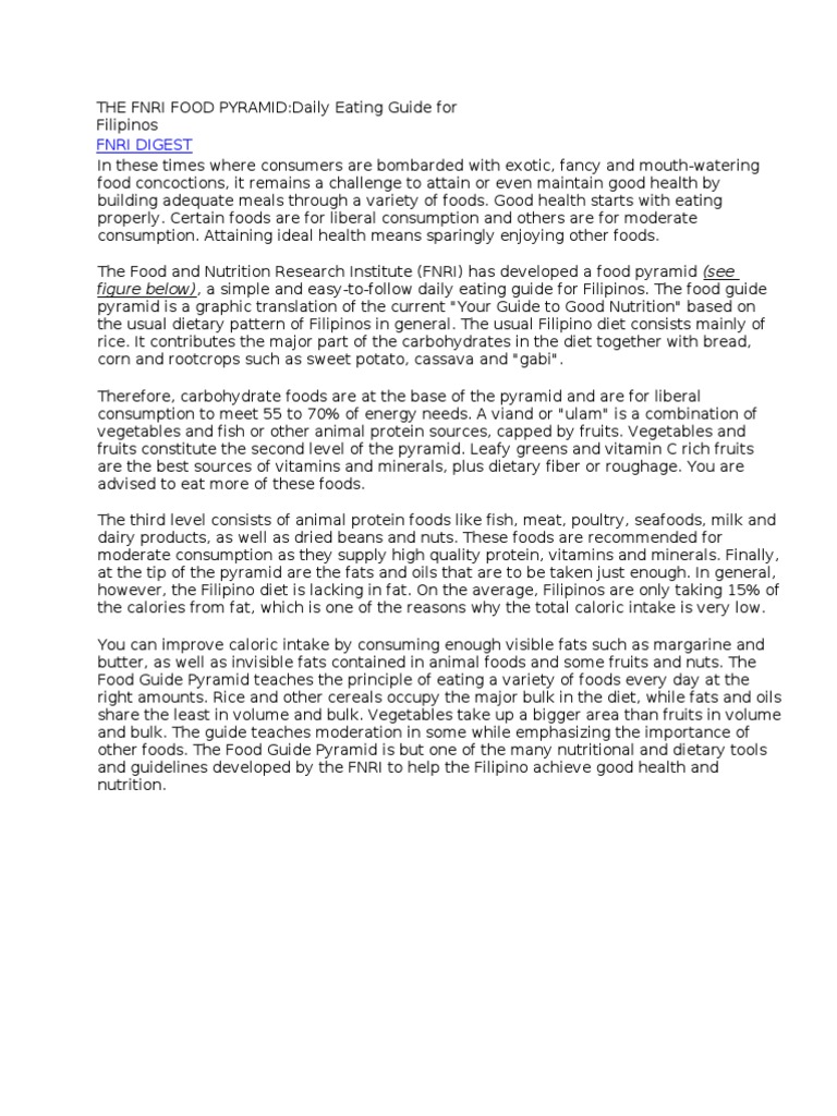 Fnri Digest: Figure Below), A Simple and Easy-To-Follow Daily Eating ...