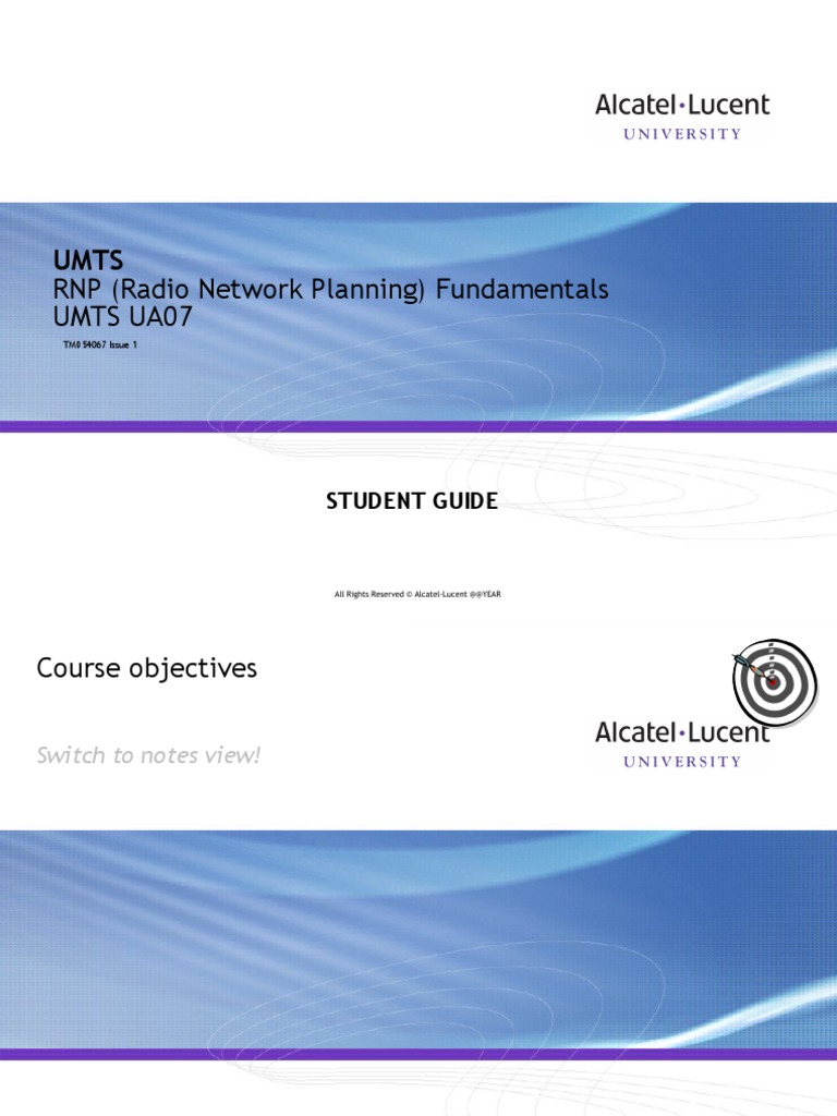 RNP (Radio Network Planning) Fundamentals Umts Ua07: Student Guide | PDF | High Speed Packet ...