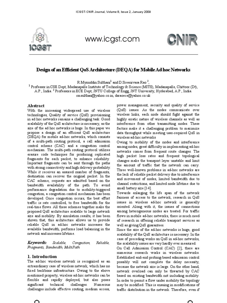 An Efficient Approach To Support Qos and Bandwidth Efficiency in | PDF | Quality Of Service ...