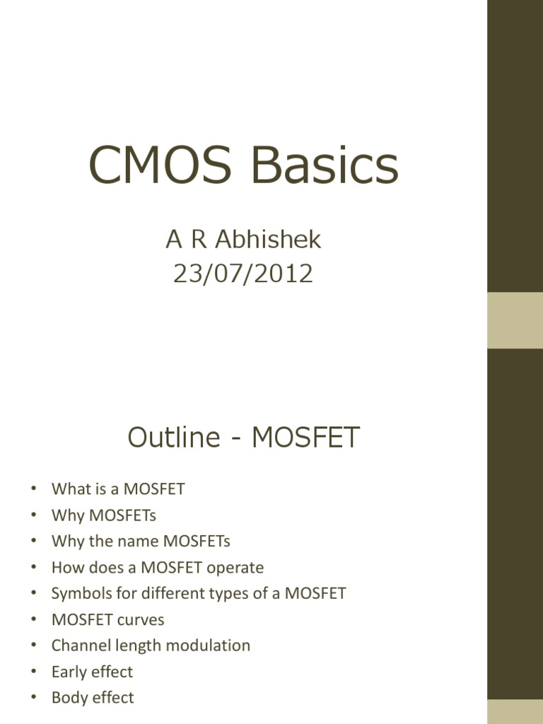 CMOS Basics | PDF | Cmos | Mosfet
