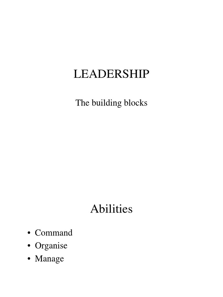 Leadership Building Blocks | PDF