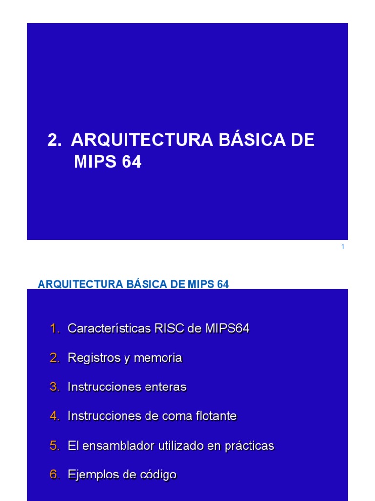Tema 2 Mips | PDF | Conjunto de instrucciones de Mips | Poco