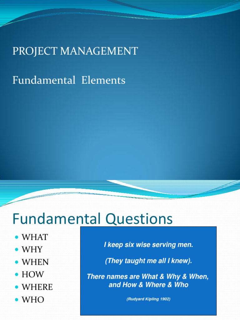 Project Management Fundamental Elements | PDF | Project Management ...
