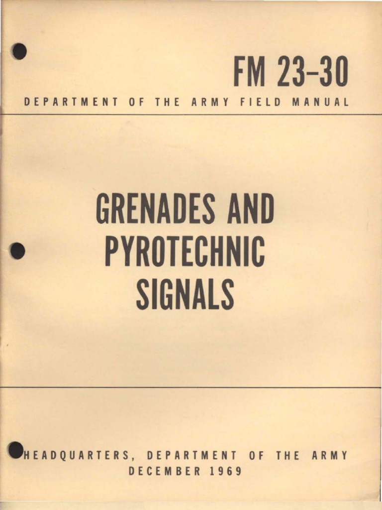 FM 23-30 1969 - Grenades and Pyrotechnic Signals | PDF | Fuze ...