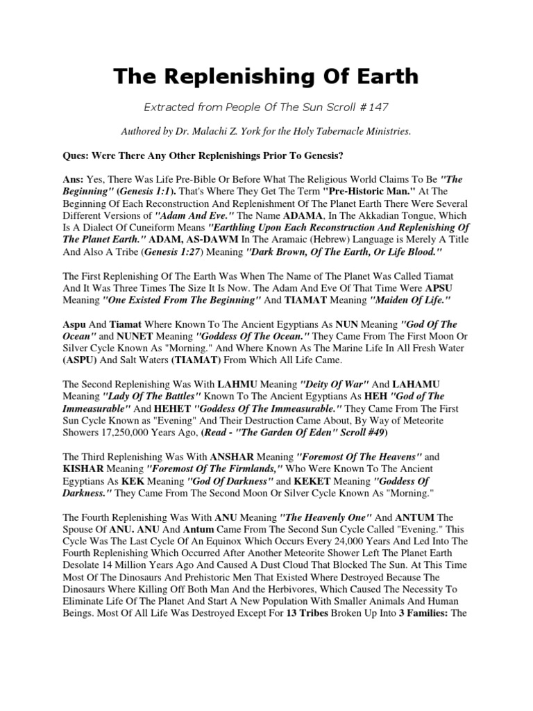 Replenishing Earth: Teachings of York | PDF | Entertainment (General)