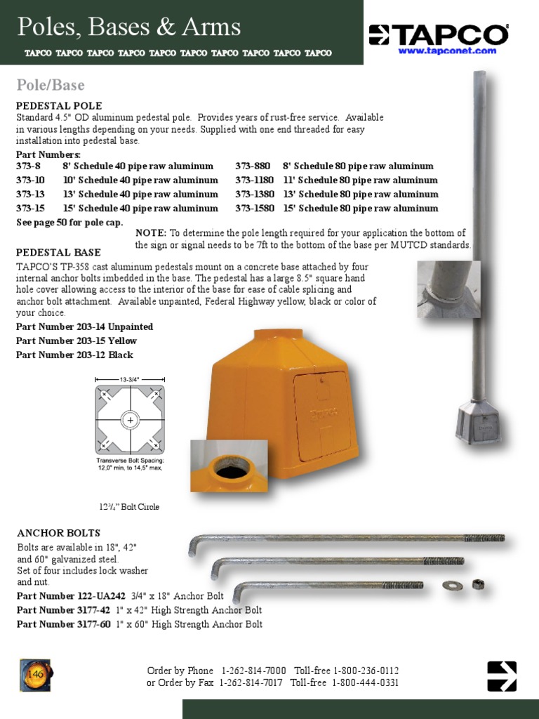 Poles Bases and Arms | Download Free PDF | Anchor | Screw