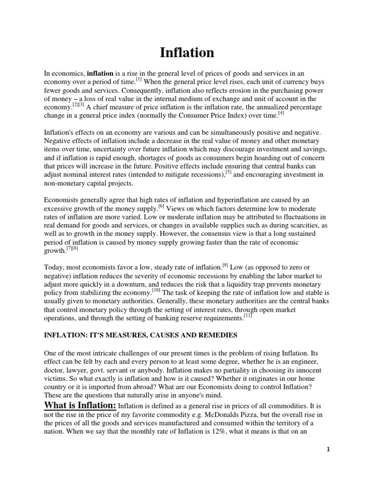 What Is Inflation | PDF | Inflation | Reserve Bank Of India